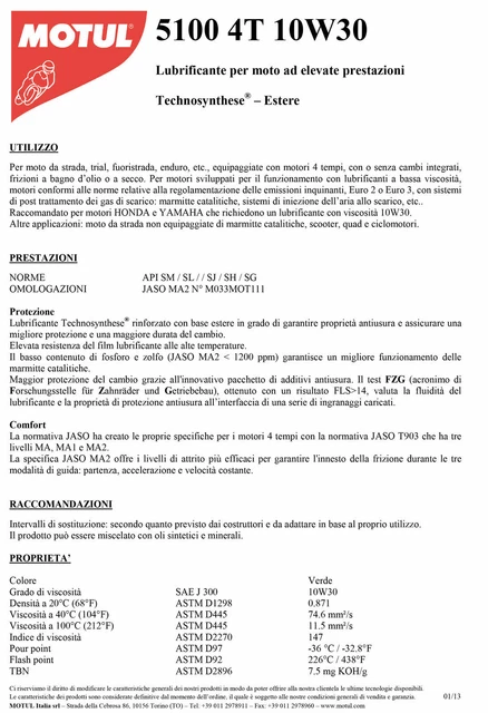 SET ENTRETIEN HUILE Motul 5100 10W30 Pour Can-Am 850 Outlander Efi 2019 EUR 65,68 - PicClick FR