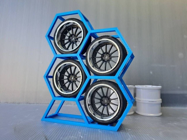 4-PIECE STORAGE TYPE wheel stand 1/10 size radio-controlled tire rack ...