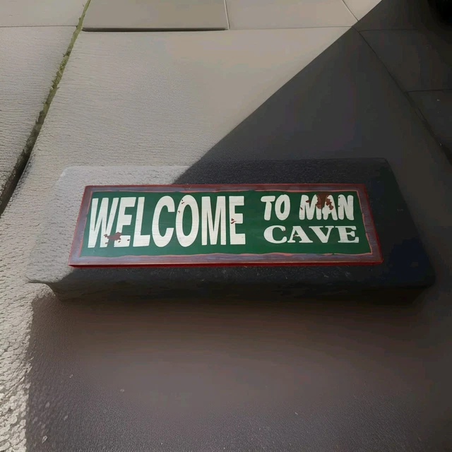 WELCOME TO MAN CAVE Sign, Rustic Cabin Style, New, More info in the ...