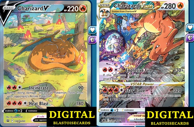 CHARIZARD V SWSH260 + Charizard Vstar Swsh262 Digital Pokemon Tcg ...