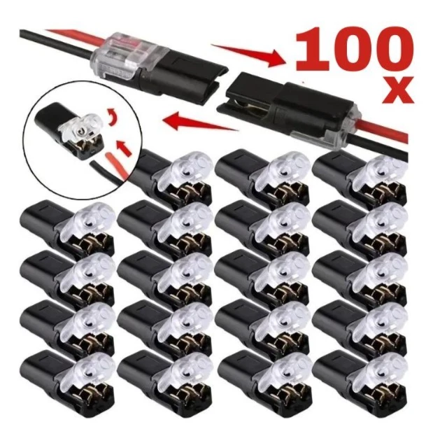 100X 12V WIRE Cable Snap In Connectors Terminal Connection Joiners Car ...