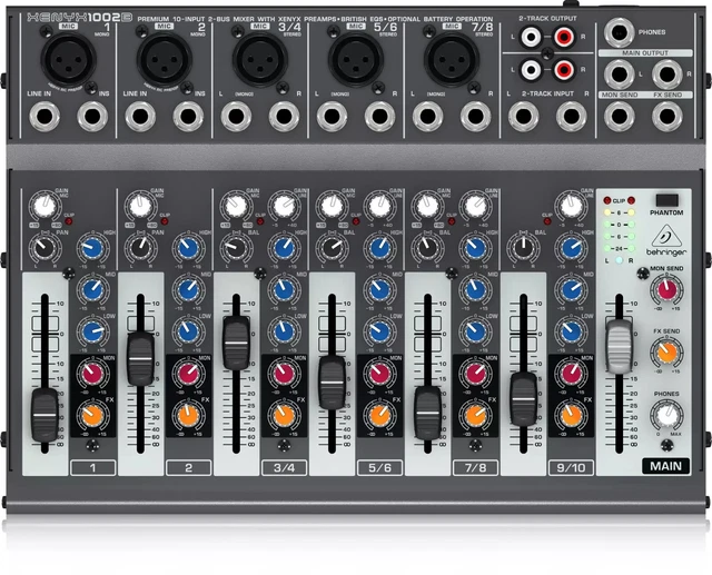 BEHRINGER XENYX 1002B 10-Input Mixer with XENYX Preamps + Original ...