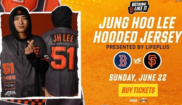 SAN FRANCISCO GIANTS 2025 Jung Hoo Lee Hooded Jersey XL 6/22 SGA SF H.K ...