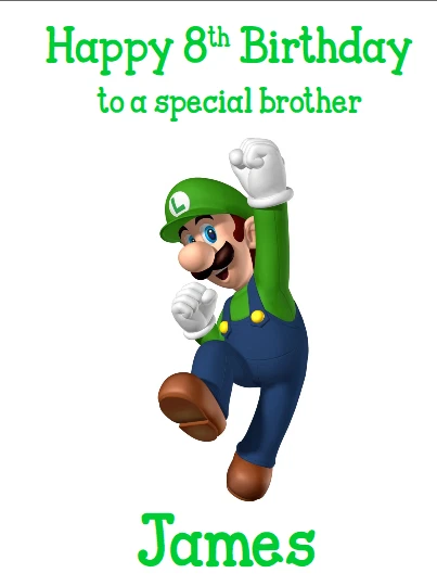 BIGLIETTO DI AUGURI Personalizzato Festa Compleanno Super Mario ...