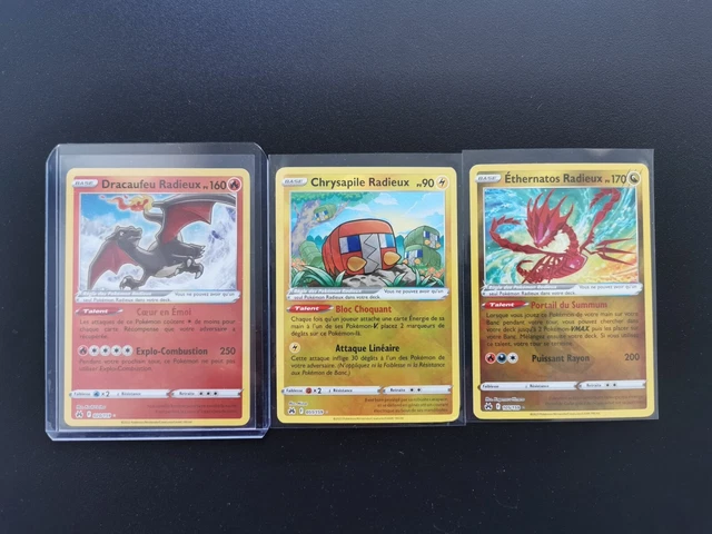 TRIO CARTES POKÉMON Radieux Dracaufeu 020 051 105/159 Eb12.5 FR NEUF ...