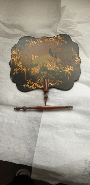 ANTIQUE VICTORIAN PAPIER Mache Face Screen 1800's-1850's £50.00 ...