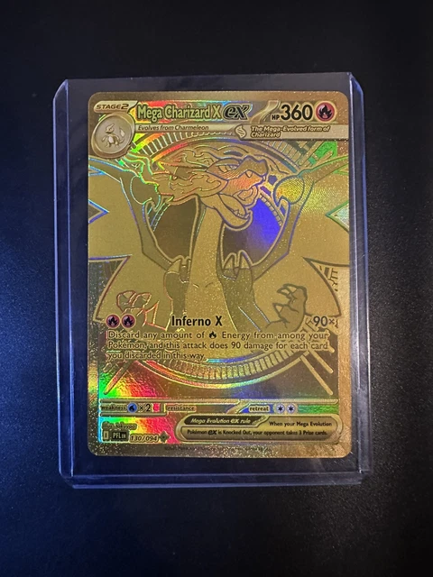 POKÉMON MEGA CHARIZARD x EX 130/094 Phantasmal Flames Full Art Gold NM ...