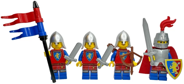 LEGO CASTLE: 4 Lion Knights Soldiers Archer Minifigure Battle Pack Lot ...