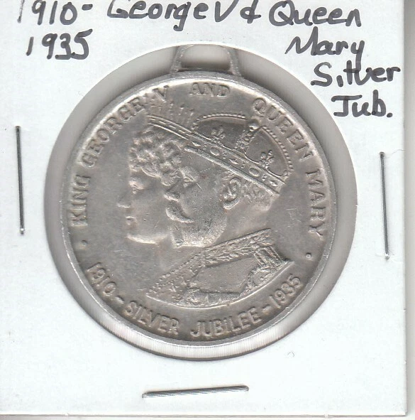 GEORGE V & Queen Mary Silver Jubilee 1910-1935 Aluminum Medallion £23. ...