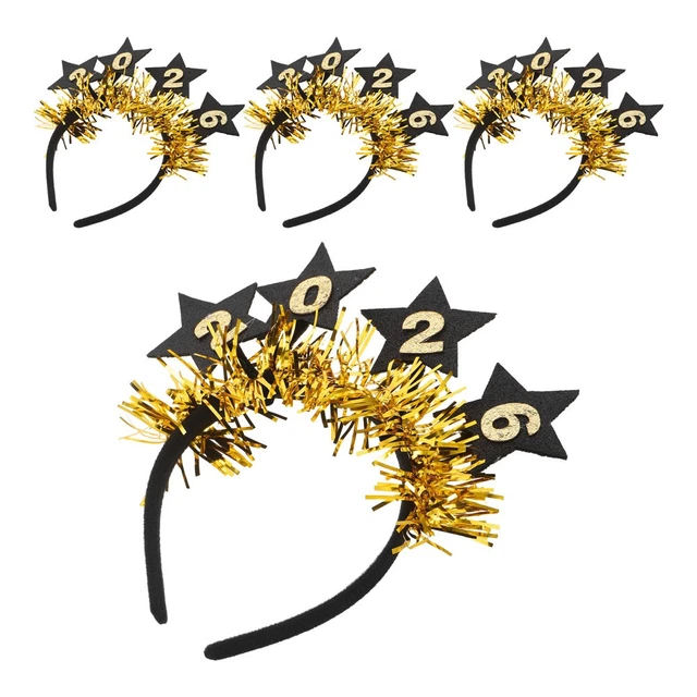 4PCS NEW YEAR'S Eve Party Headband - 2026 Glitter Star Bopper Party ...
