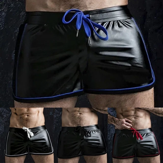 SHORT EN CUIR PU la mode coupe mince pour hommes id al pour la moto EUR ...