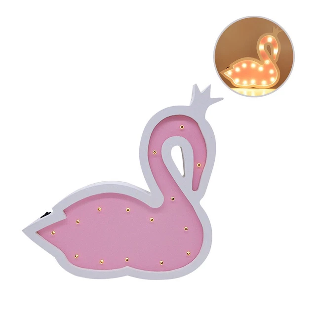 SWAN NIGHT LIGHT Led Lights for Bedroom Wooden Nursery Lamp Kids ...