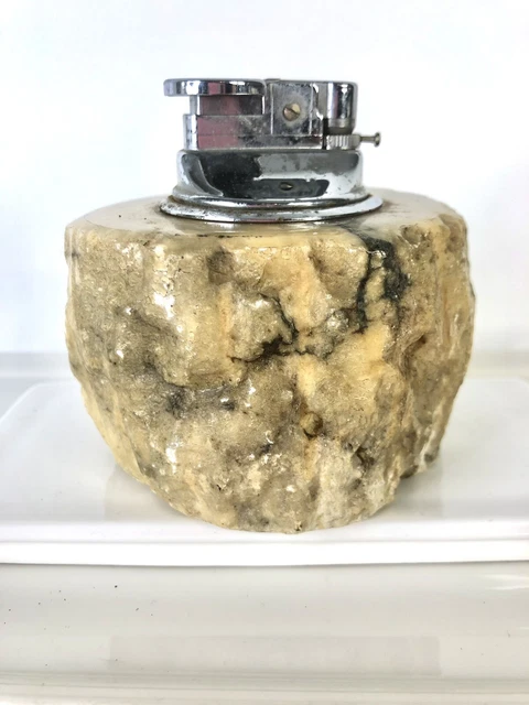 ANCIEN BRIQUET DE Table en pierre d’albâtre d’Italie vintage 8cm x 7,5cm, 580g EUR 12,90 ...