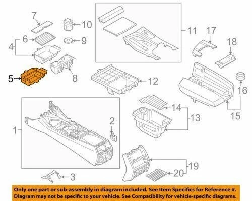 GENUINE BMW M5 F90 G30 G31 Storage Compatment Center Console Front ...
