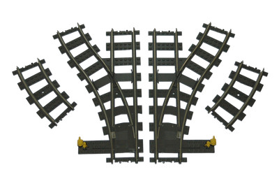 LEGO® TRAIN TRACKS 9V Railway 4531 Switch Points Track Rail DARK-GREY £ ...