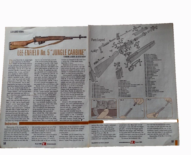 LEE-ENFIELD NO.5 JUNGLE Carbine Technical Details, Exploded View ...
