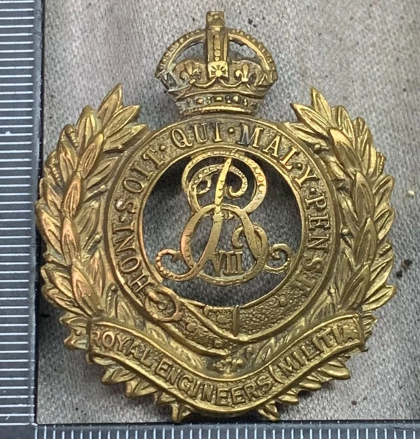 ORIGINAL PRE-WW1 BRITISH Army Edward 7th Royal Engineers Militia Cap ...
