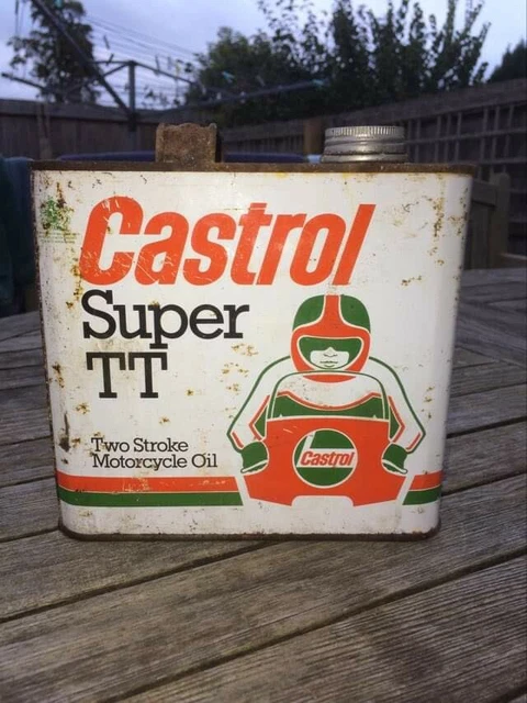 VINTAGE CASTROL SUPER TT Oil Can motorcycle 2 stroke oil 2.5l £35.00 ...