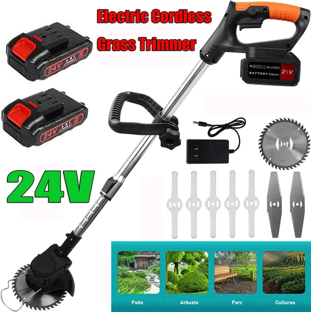 24V CORDLESS GRASS Trimmer Portable String Trimmer Mini Lawn Mower Weed ...