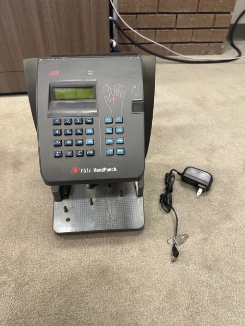 HAND PUNCH 4000 Biometric Clock ADP HP-4000 ADP W/ NETWORK CARD AC ...