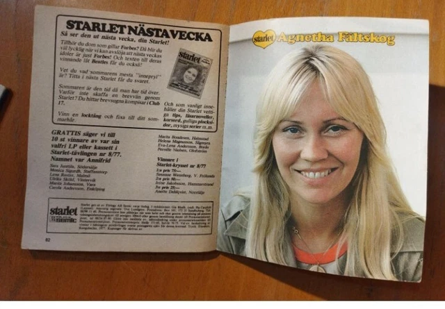 ABBA AGNETHA 1977 Magazine Inside Full Magazine Rod Stewart Britt ...