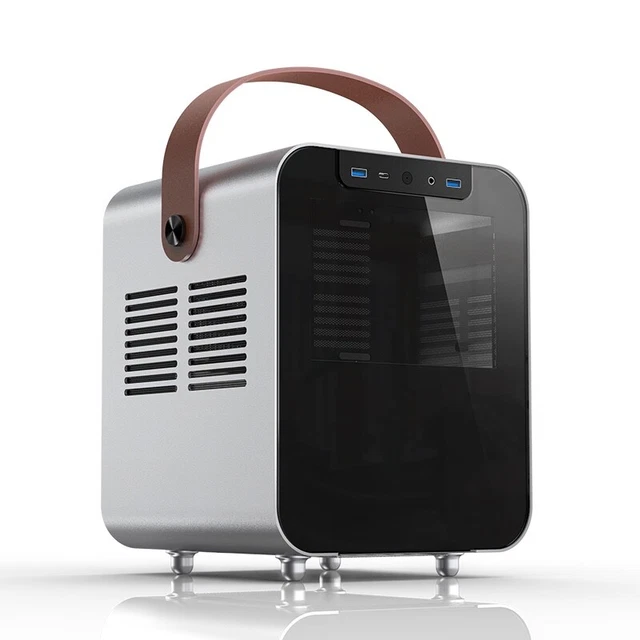 JONSPLUS BO100-G PORTABLE, Mini-ITX PC Case with Tempered Glass Front ...