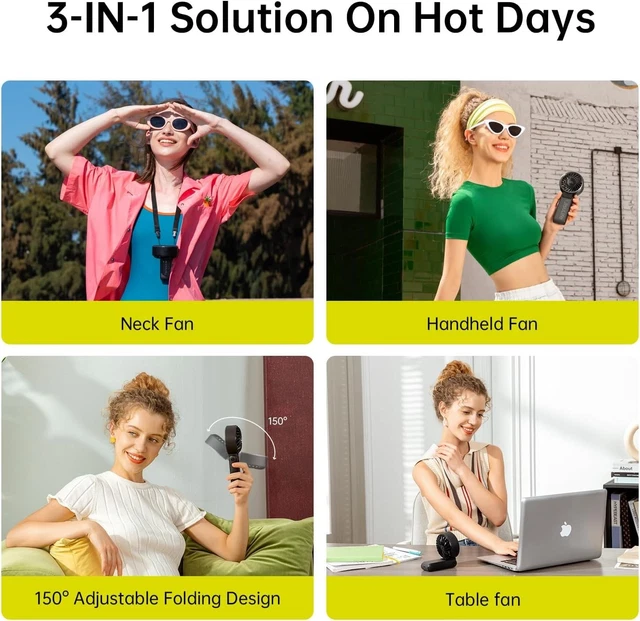 HANDHELD FAN LIFE7 – Ultimate Flexibility: High-Power Motor, LED ...