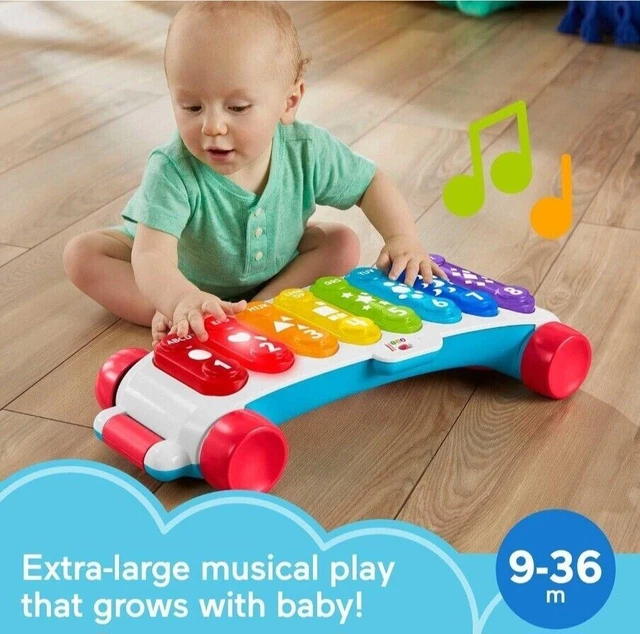 FISHER PRICE GIANT Light Up Xylophone, Pretend Musical Instrument Pull ...