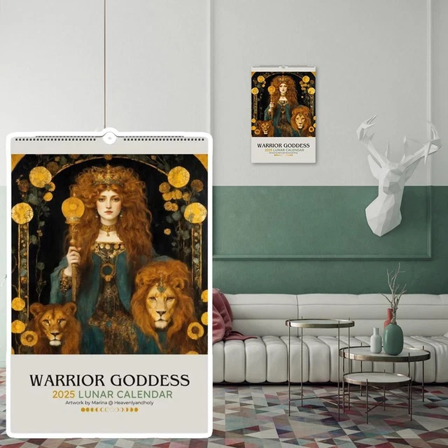 WARRIOR GODDESS 2025 Moon Phase Calendar, Wall Calendar with 12 Month £7.61 - PicClick UK