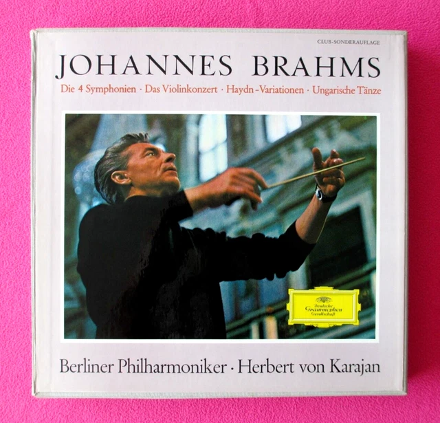 KARAJAN*FERRAS BRAHMS:4 SYMPHONIES DGG Big Tulip ALLE HERST. STEREO 6LP ...