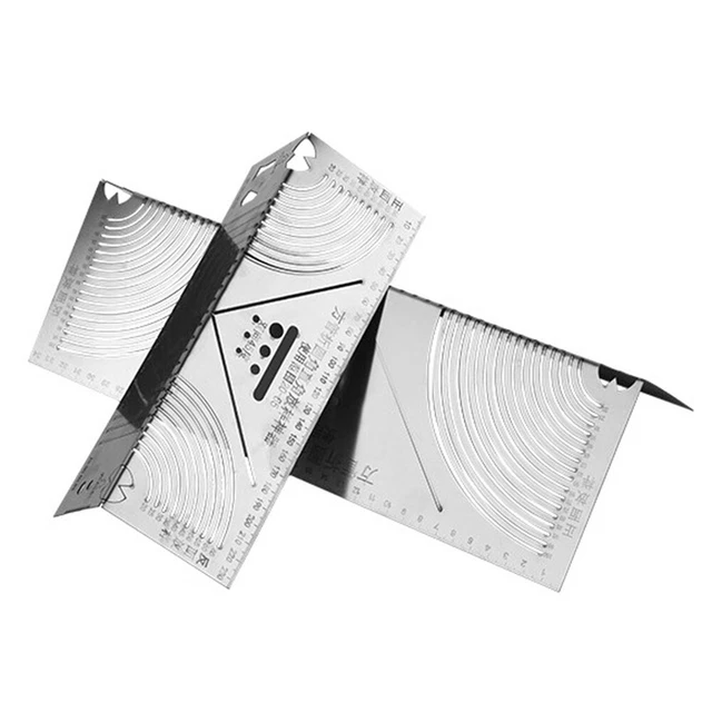 TWO WAY DRAWING Ruler for Square Tube Rounded Corners for Complex ...