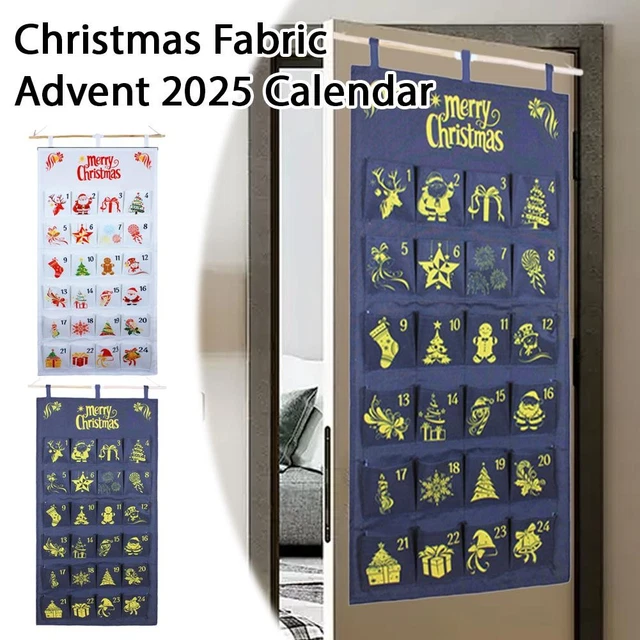 1/2X CHRISTMAS FABRIC Advent 2025 Calendar, Christmas Countdown ...