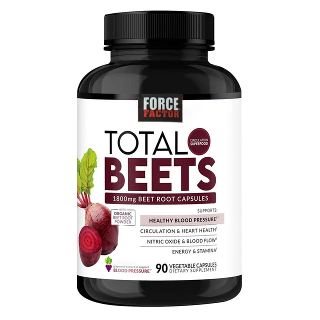 FORCE FACTOR TOTAL Beets Blood Pressure Support 90 Vegetable Capsules ...