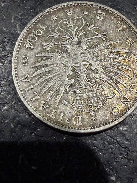 1904 R ITALY 2 Lire.Low Mintage 157000. 10g silver 0.8350. £162.78 ...