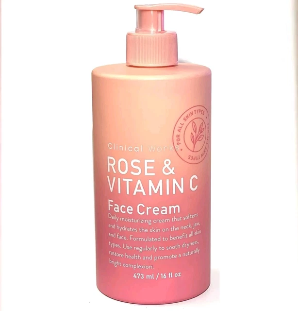 CLINICAL WORKS ROSE +Vitamin C Brightening Face Cream w Rose Flower ...