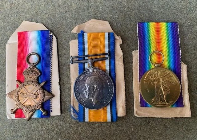 WW1 MEDAL - TRIO - 21st LONDON REGIMENT - FIRST SURREY RIFLES Original ...