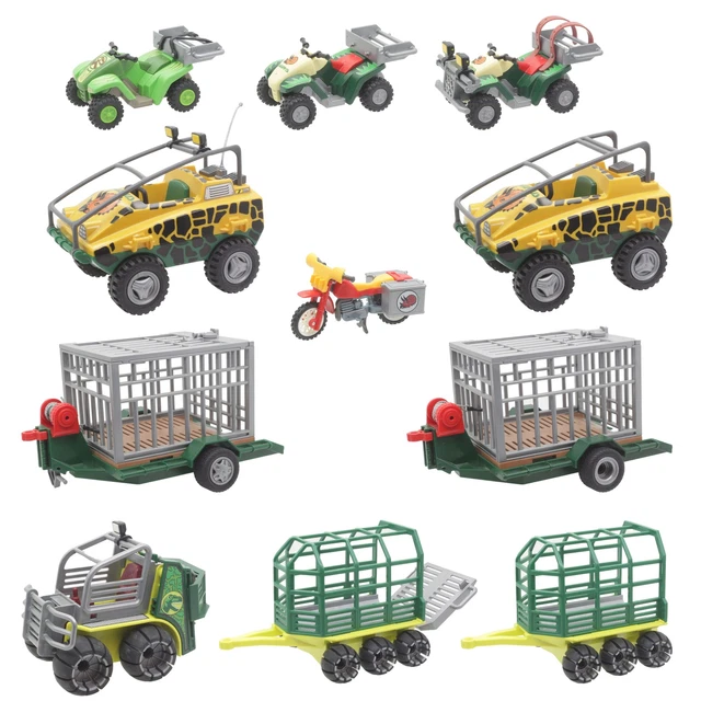 PLAYMOBIL DINO SAURUS Team véhicules voiture remorque jeep chercheur ...