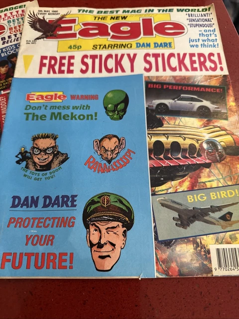 EAGLE COMIC MAGAZINE DAN DARE MEKON With Original Stickers And Dan Dare ...