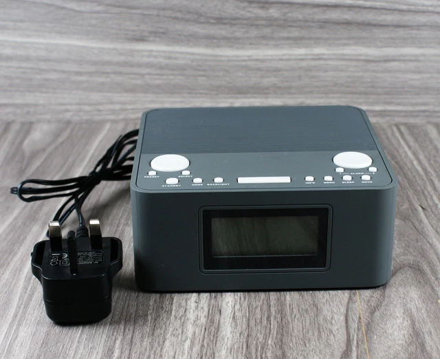 DAB CLOCK RADIO Tesco DCR1701 FM Alarm Backlight Sleep Grey Tested ...