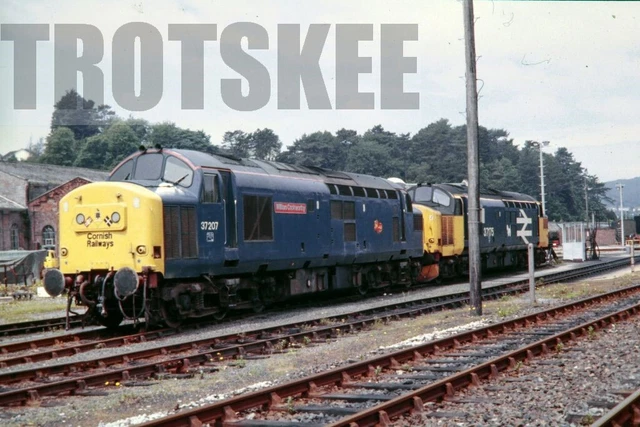 35MM SLIDE BR British Railways Diesel Loco Class 37 37207 St Blazey ...