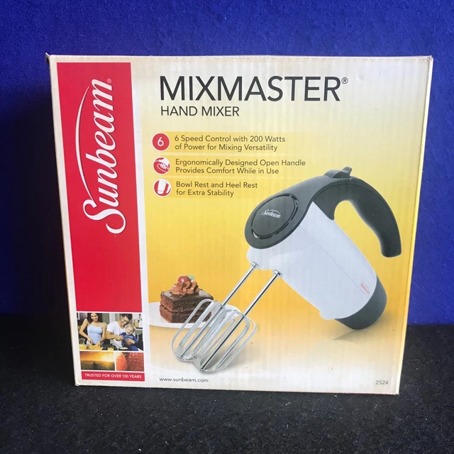 CLASSIC SUNBEAM MIXMASTER Hand Mixer; 6 speed control; Model: 2524; new ...