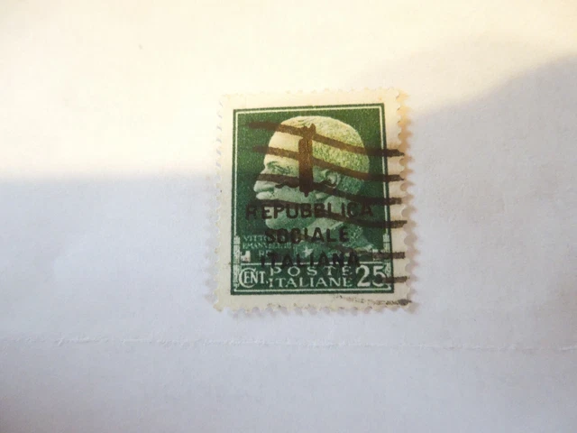 BRIEFMARKEN ITALIEN 1944 " Poste Italiane " 25 Cent Schwarzer Aufdruck ...
