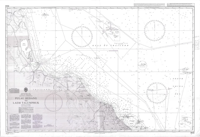 3542 CARTE MARINE Admiralty Pulau Redang Laem Talumphuk Golfe De ...