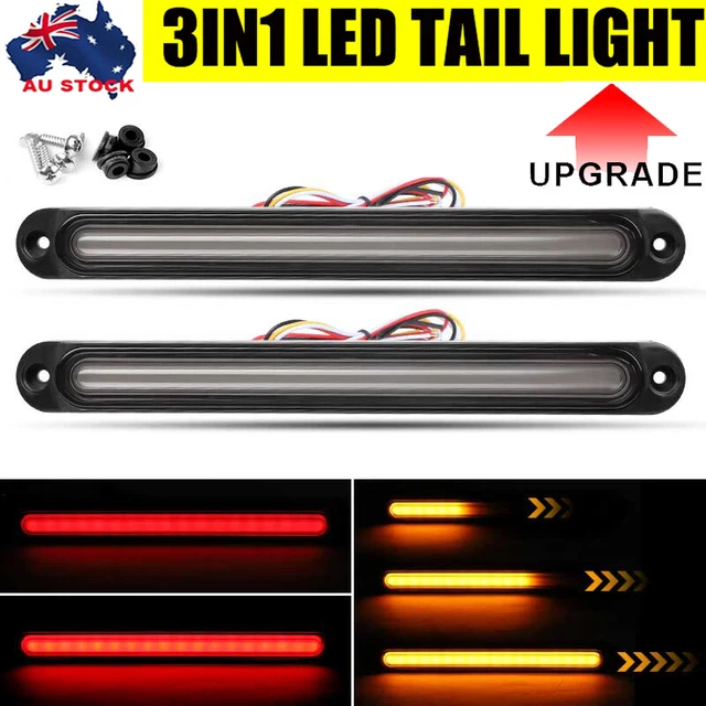 2X TRAY BACK Ute 30 LED Tail Light Flowing Turn Signal Slim Strip Truck ...