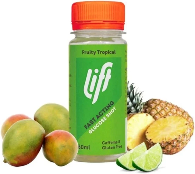 LIFT FAST-ACTING GLUCOSE Instant Energy Drink Juice Shots Diabetic 12 ...