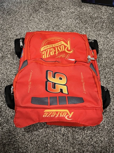 DISNEY PIXAR CARS Lightning McQueen Rust-eze Backpack Red Backpack ...