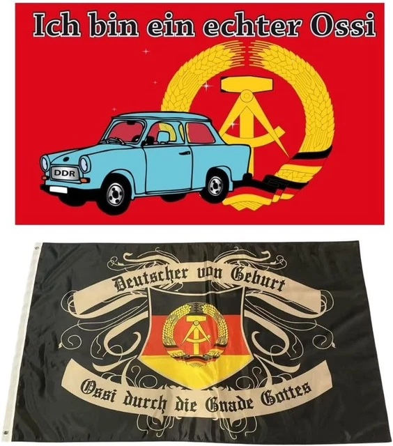 FAHNEN-SET DDR NR. 3-Ich bin ein echter Ossi+Ossi durch die Gnade ...