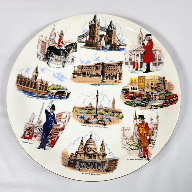 WOOD AND SONS London England City Display Plate Ironstone Alpine White ...