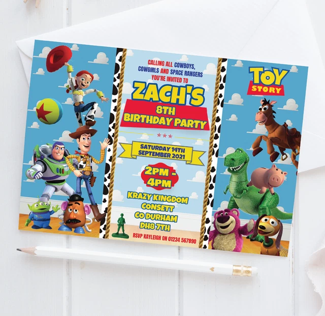 10 Personalised Toy Story Birthday Party Invites Invitation Woody Buzz
