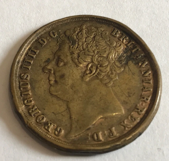 GEORGE IIII 1823 brass Gaming Token 27mm £6.99 - PicClick UK
